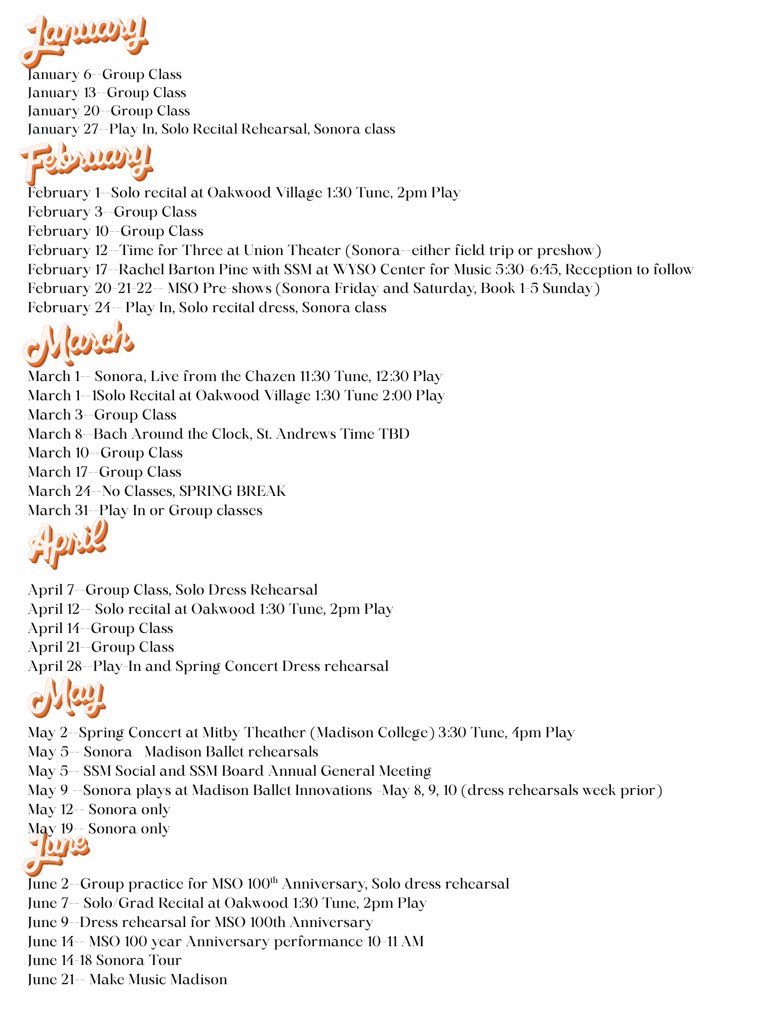 Winter/Spring Tuition